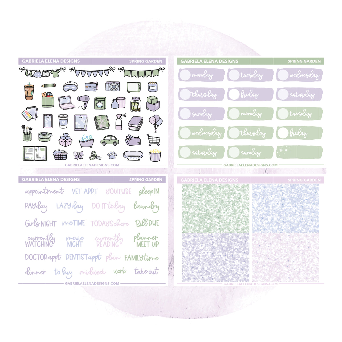 Spring Garden // A la Carte Sheets / Extras Bundle – Gabriela Elena Designs