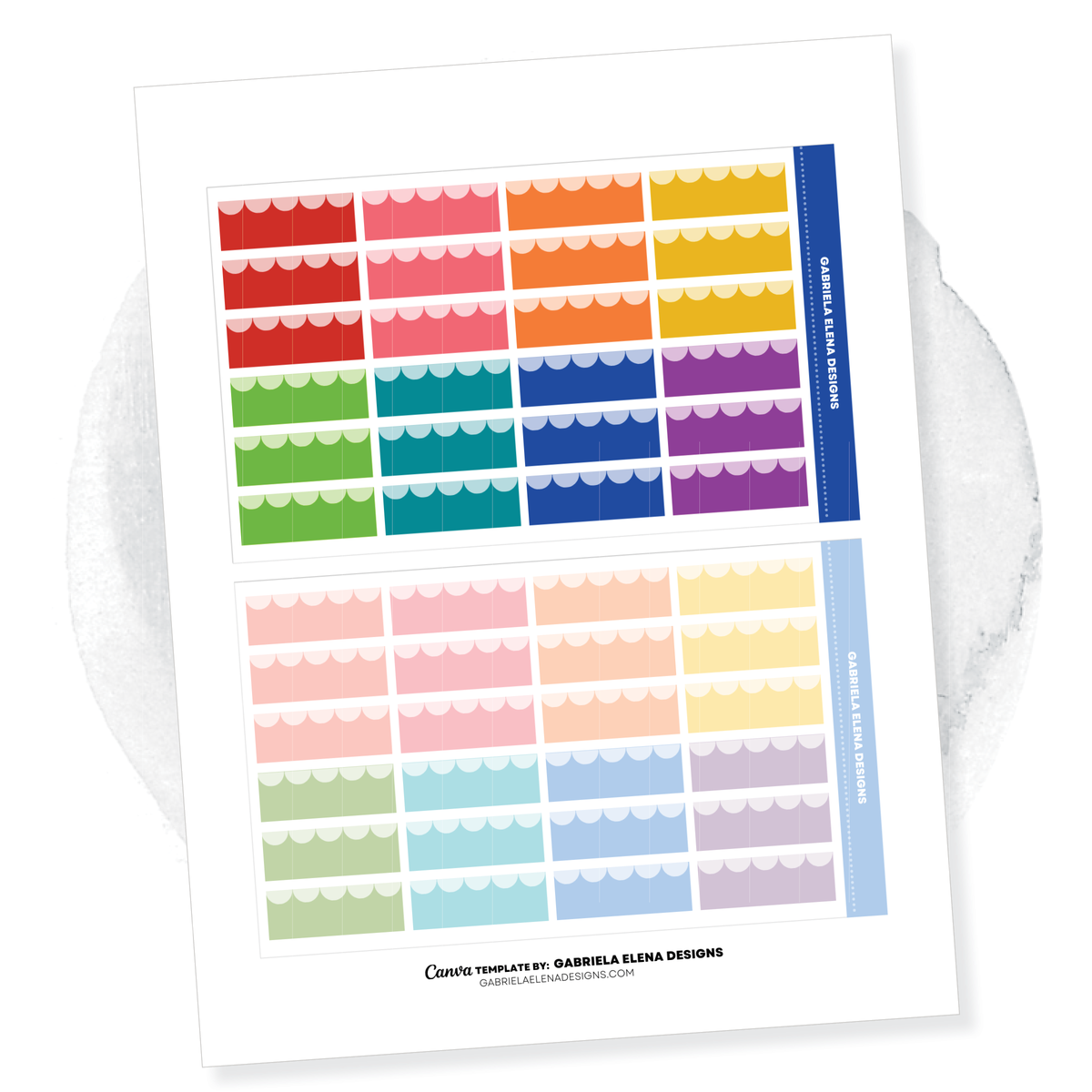 Rainbow // Mini Scallop Boxes // Standard Printable / Instant Download ...