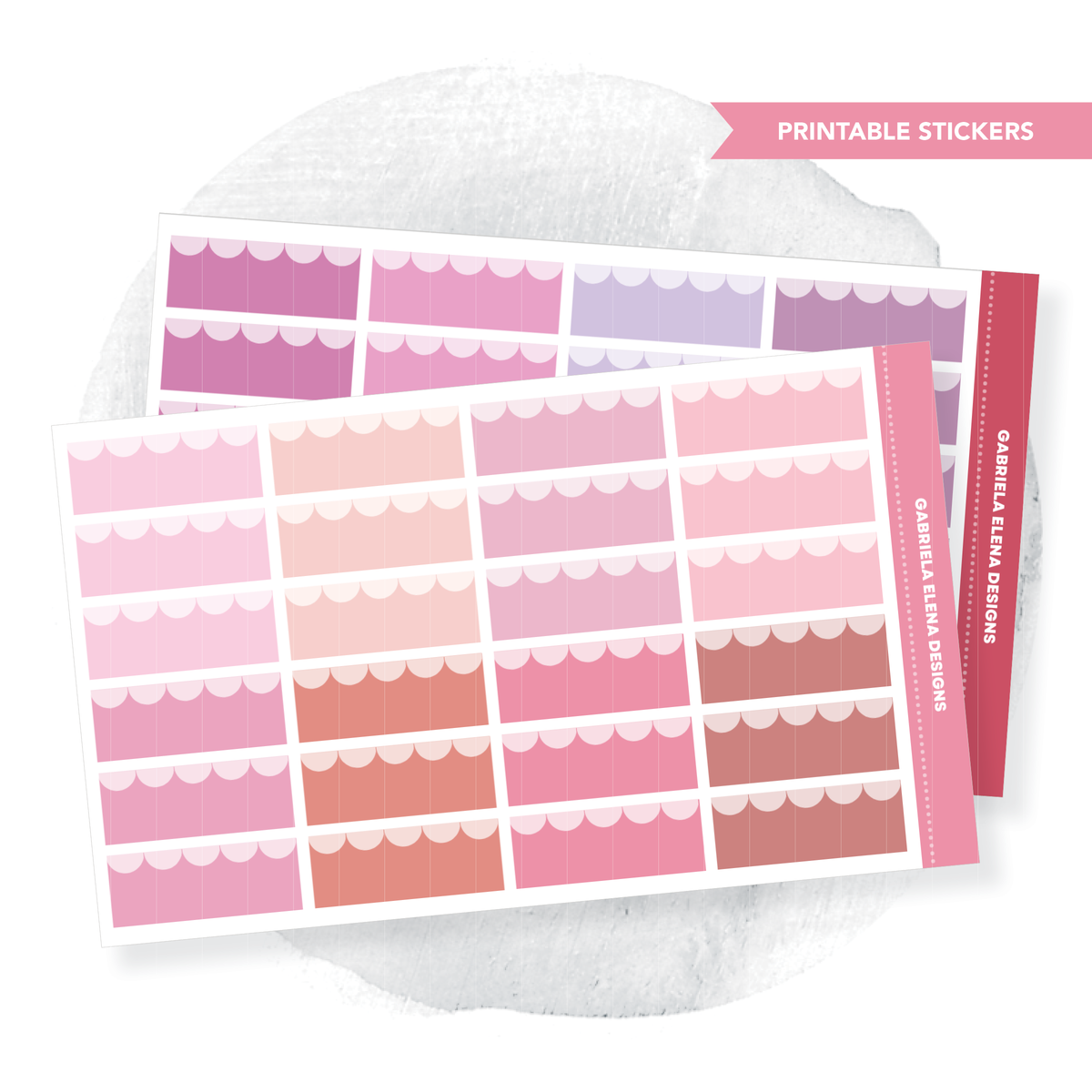 Romantics // Mini Scallop Boxes // Standard Printable / Instant Downlo ...