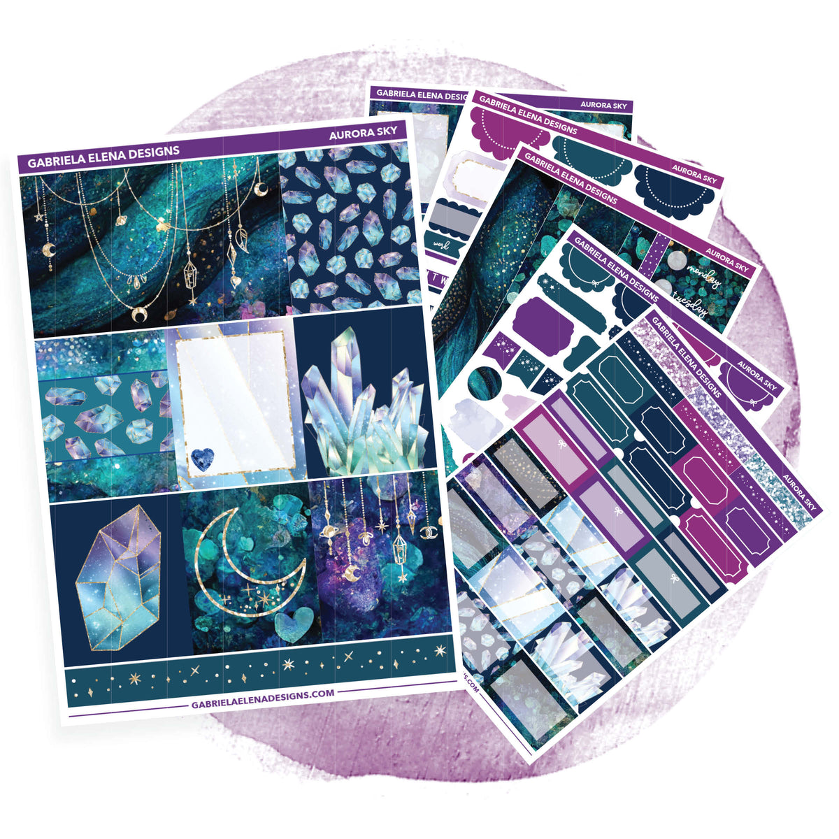Aurora Sky // Deluxe Sticker Kit / FOIL – Gabriela Elena Designs