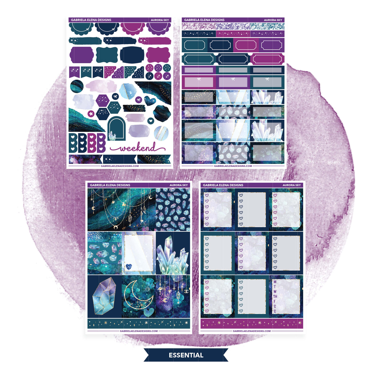 Aurora Sky // Essential Sticker Kit / FOIL – Gabriela Elena Designs