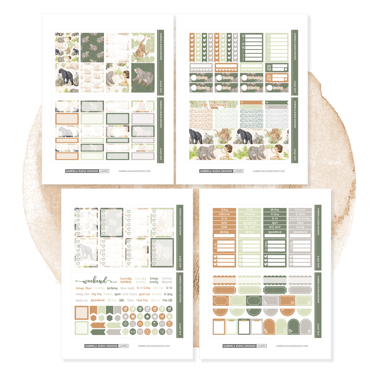 Jungle Book Sticker Kit // Standard Vertical Printable / Instant Downl ...