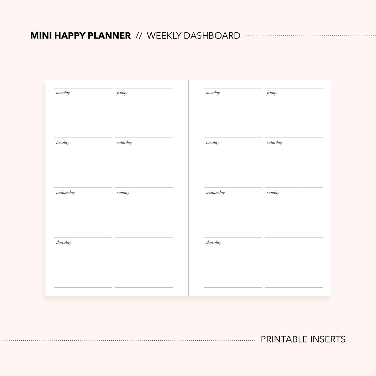Mini Happy Planner // Instant Download / Planner Printable Inserts / W ...